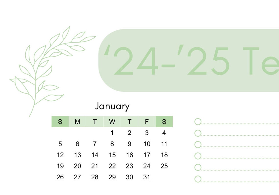 2024-2025 Teacher Future Log Printable Template - Etsy