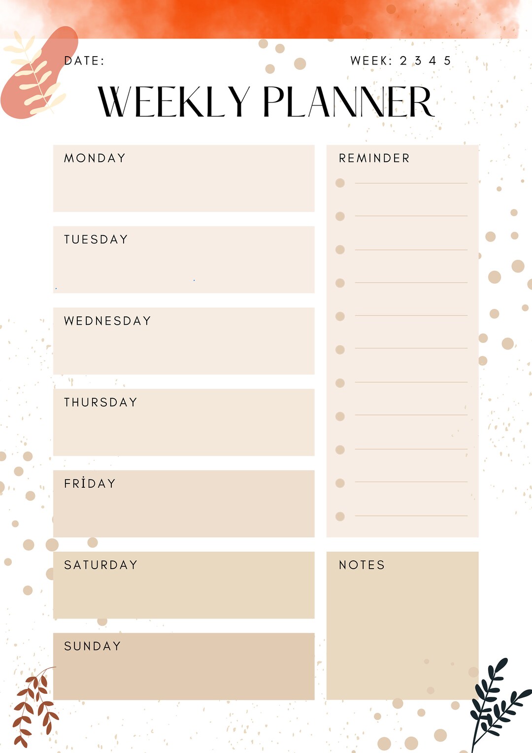 Weekly Planner, Digital Planner, Printable Planner - Etsy