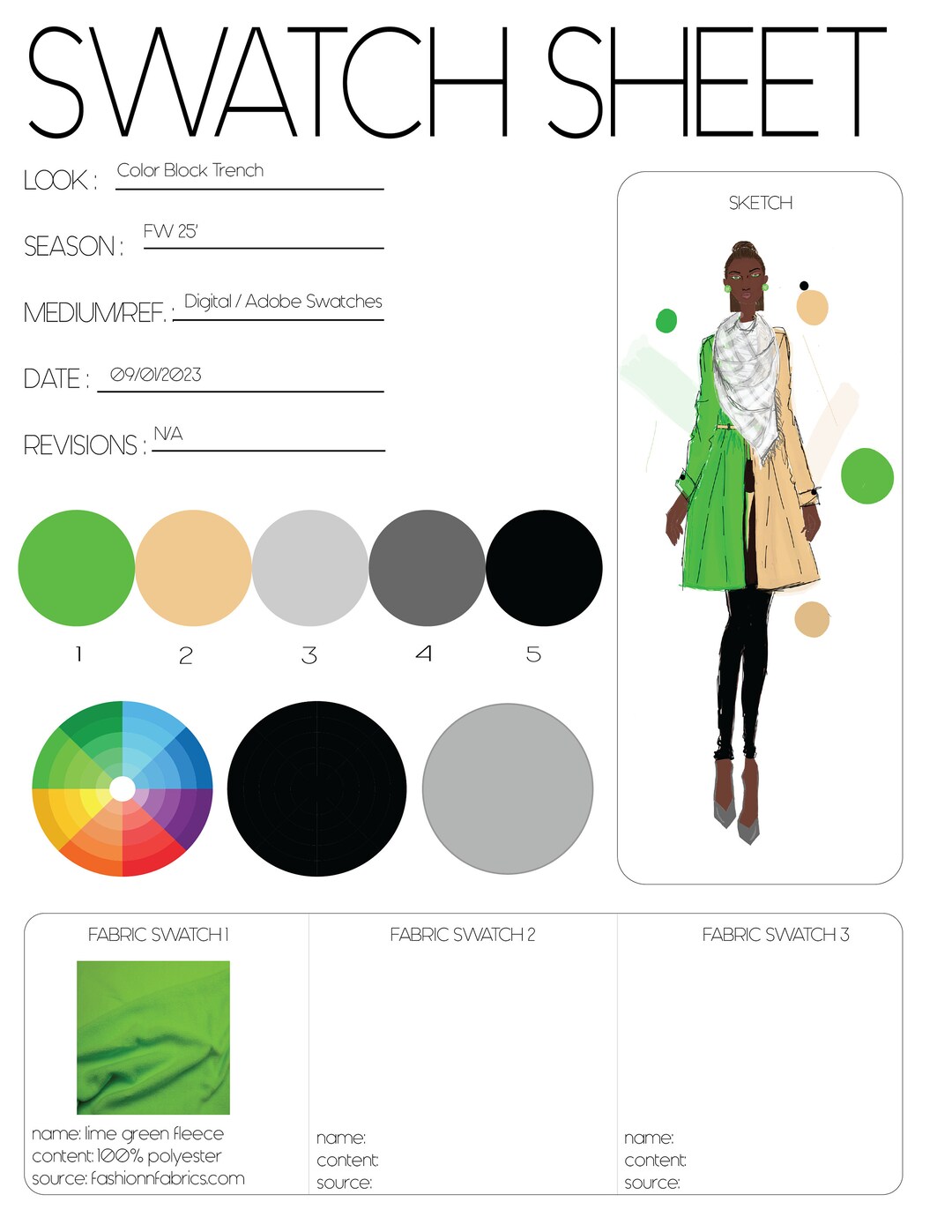 Fashion Designer Swatch Sheet - Etsy