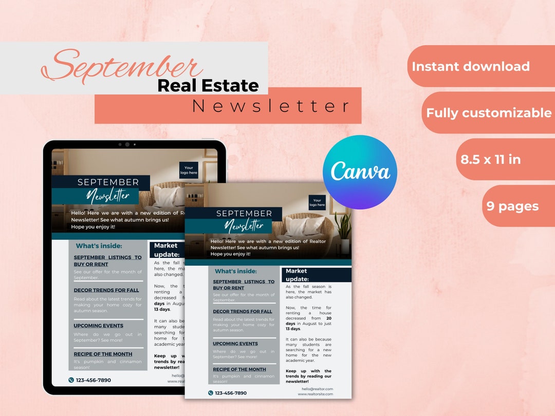 Real Estate Newsletter September 2023 Real Estate Newsletter - Etsy