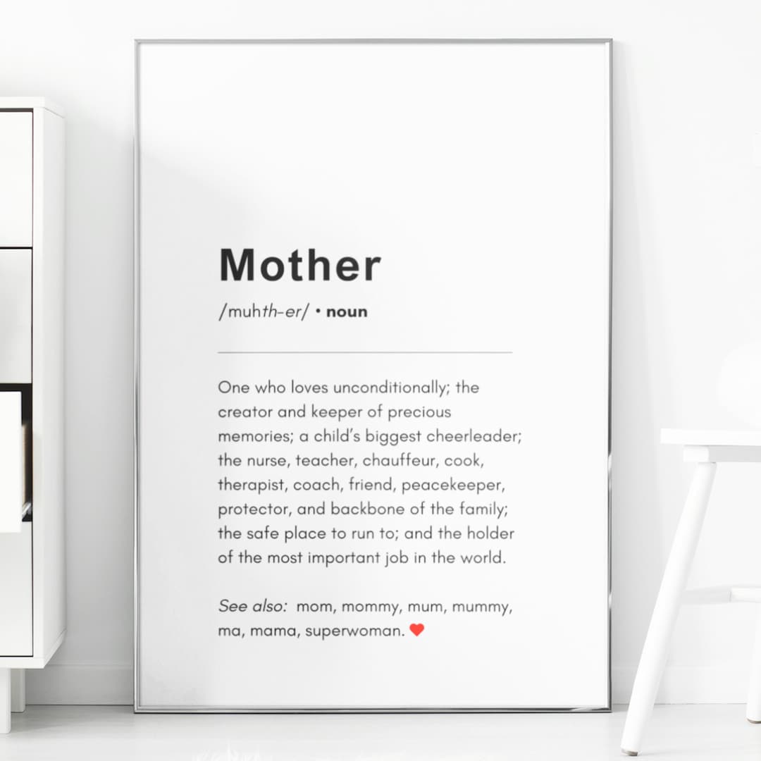 Definition of Mother - Digital Download, Printable Poster, Mother's Day ...
