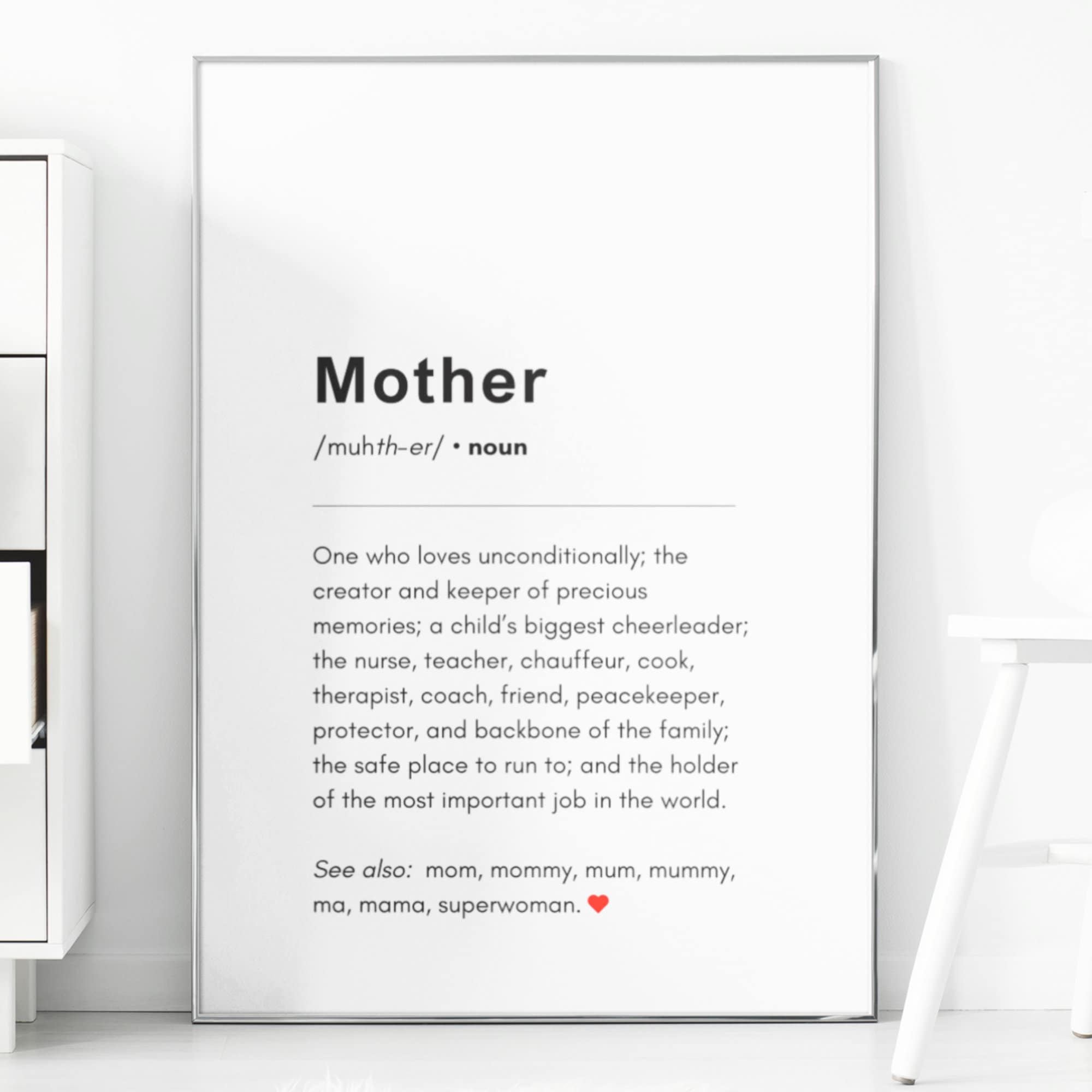 Definition of Mother Digital Download, Printable Poster, Mother's Day ...