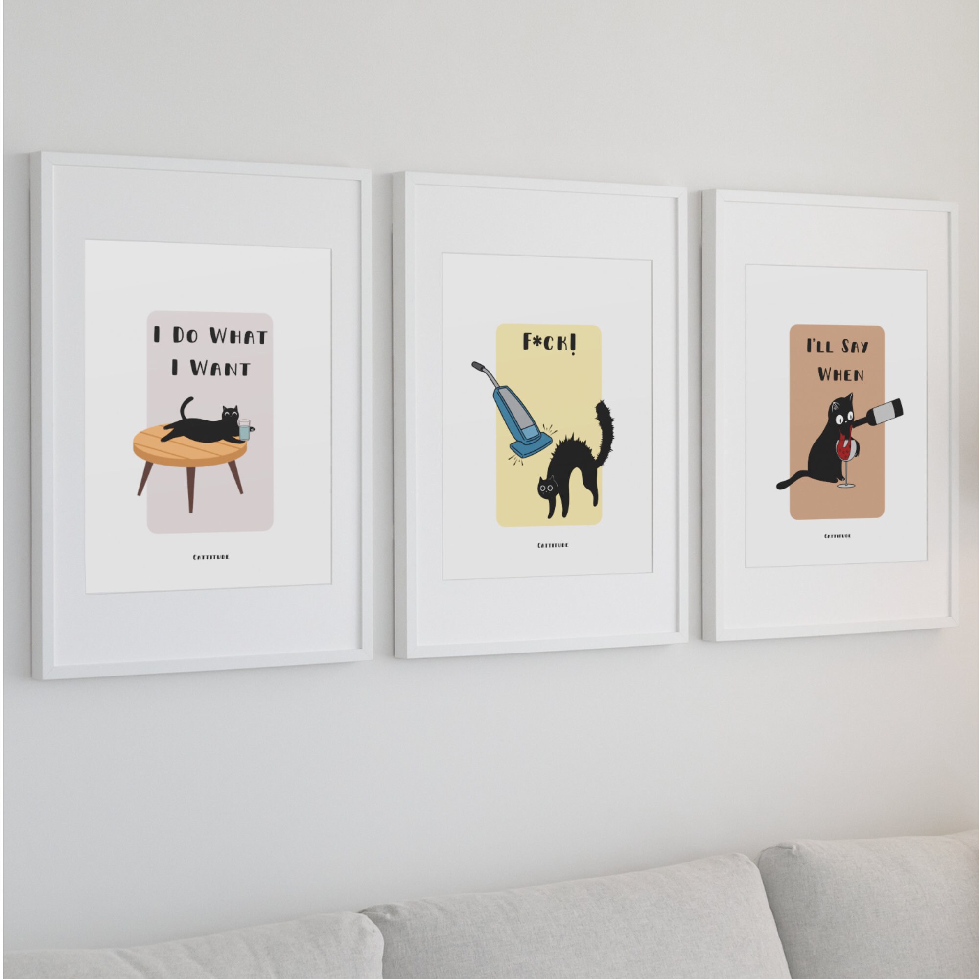 Funny Cat Print Cat Attitude, Printable Poster, Trendy Wall Art, Cat ...