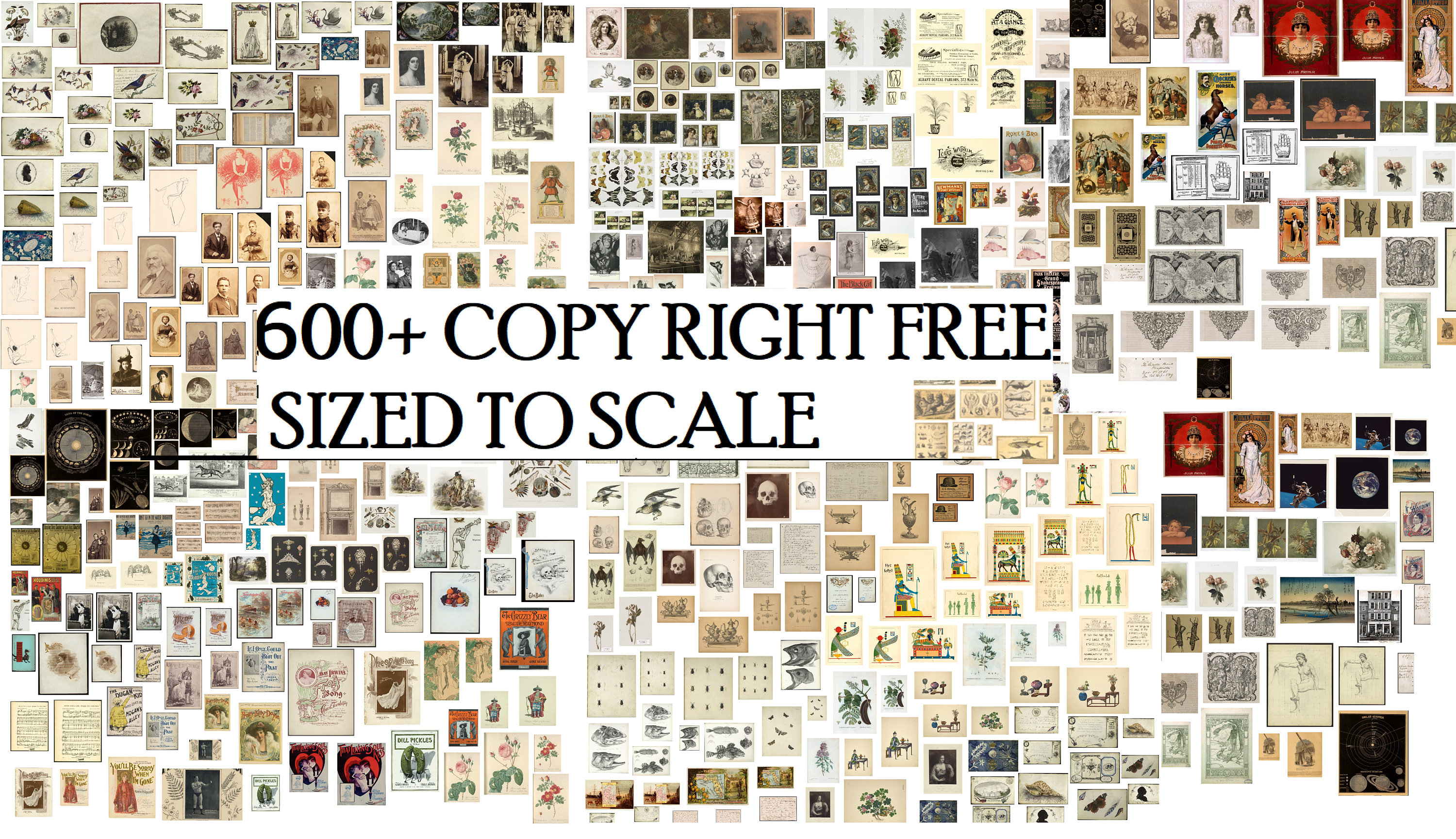 Printable Mini Pictures (public Domain/copy Right Free) - Etsy