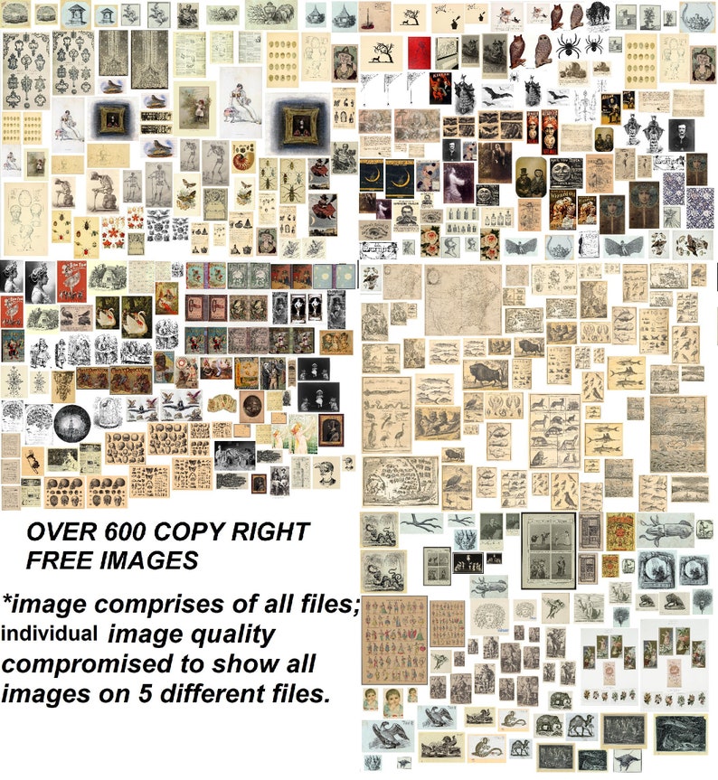 Printable Mini Pictures (public Domain/copy Right Free) - Etsy