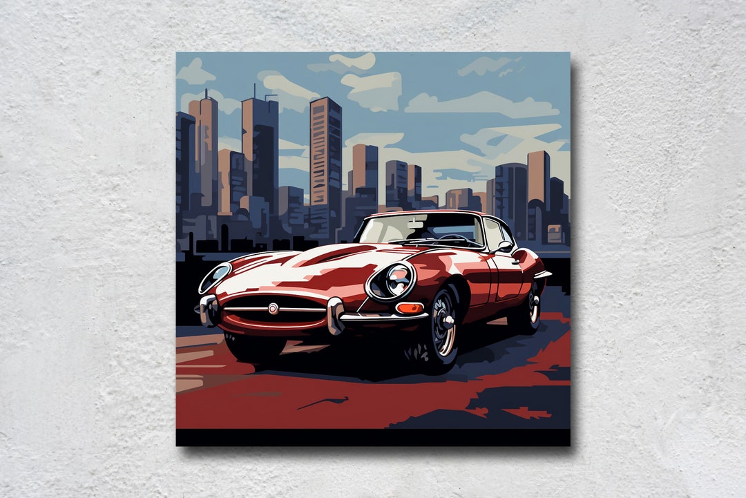 Jaguar E-type Poster Print Pixel Art Classic Car Poster Iconic Car ...
