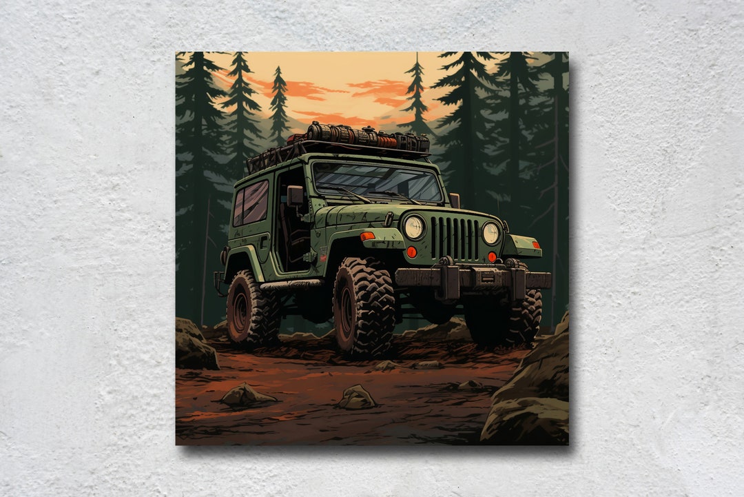 Jeep Wrangler Poster Print Pixel Art Classic Car Poster Iconic - Etsy