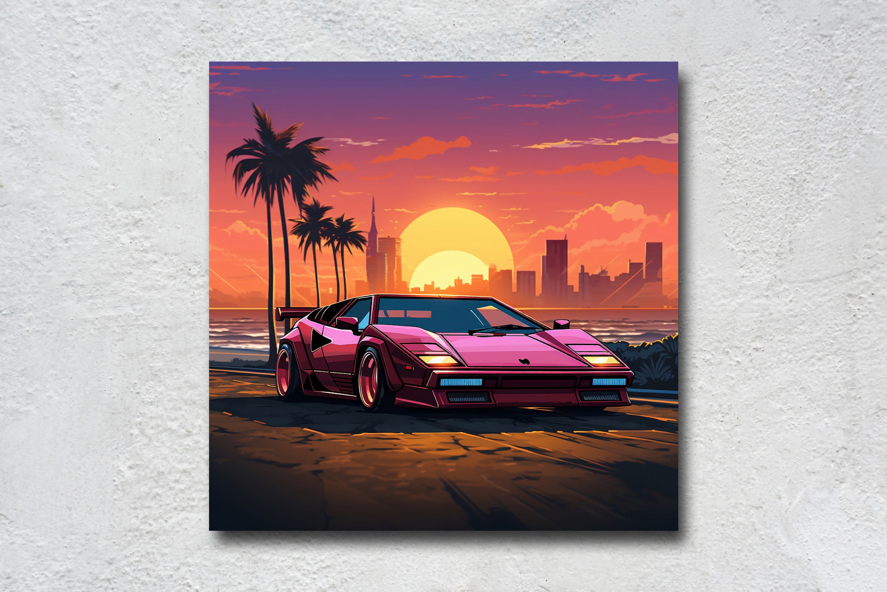 Lamborghini Countach Poster Print Pixel Art Classic Car Poster Iconic ...