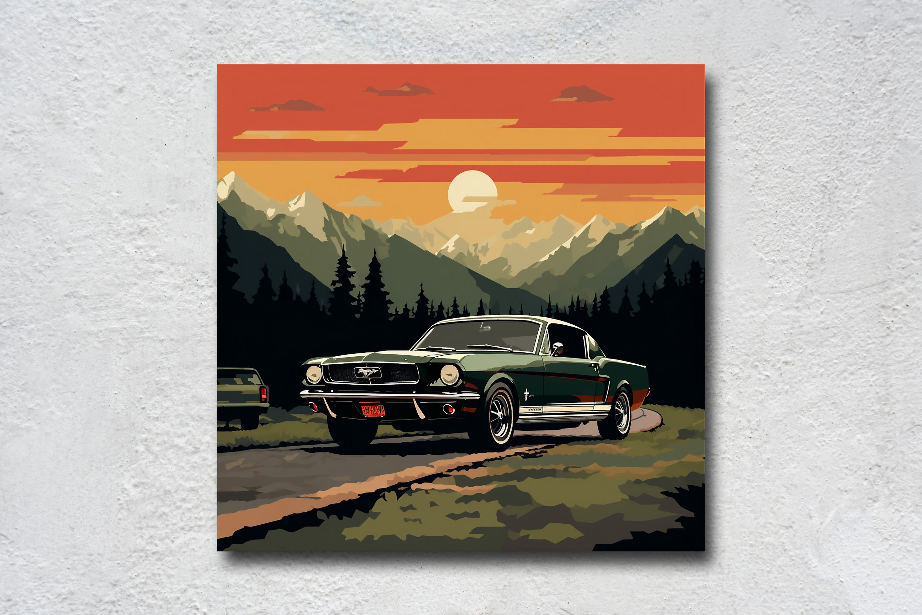 Ford Mustang 1964 Poster Print Pixel Art Classic Car Poster Iconic Car ...