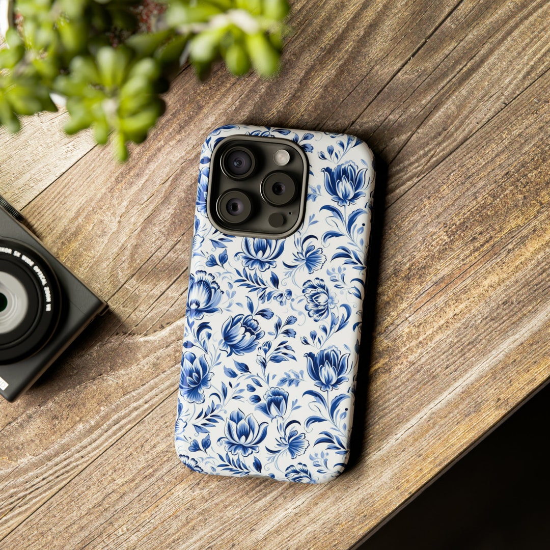 Delft Blue Flowers Phone Case for Apple Iphone, Samsung Galaxy and ...