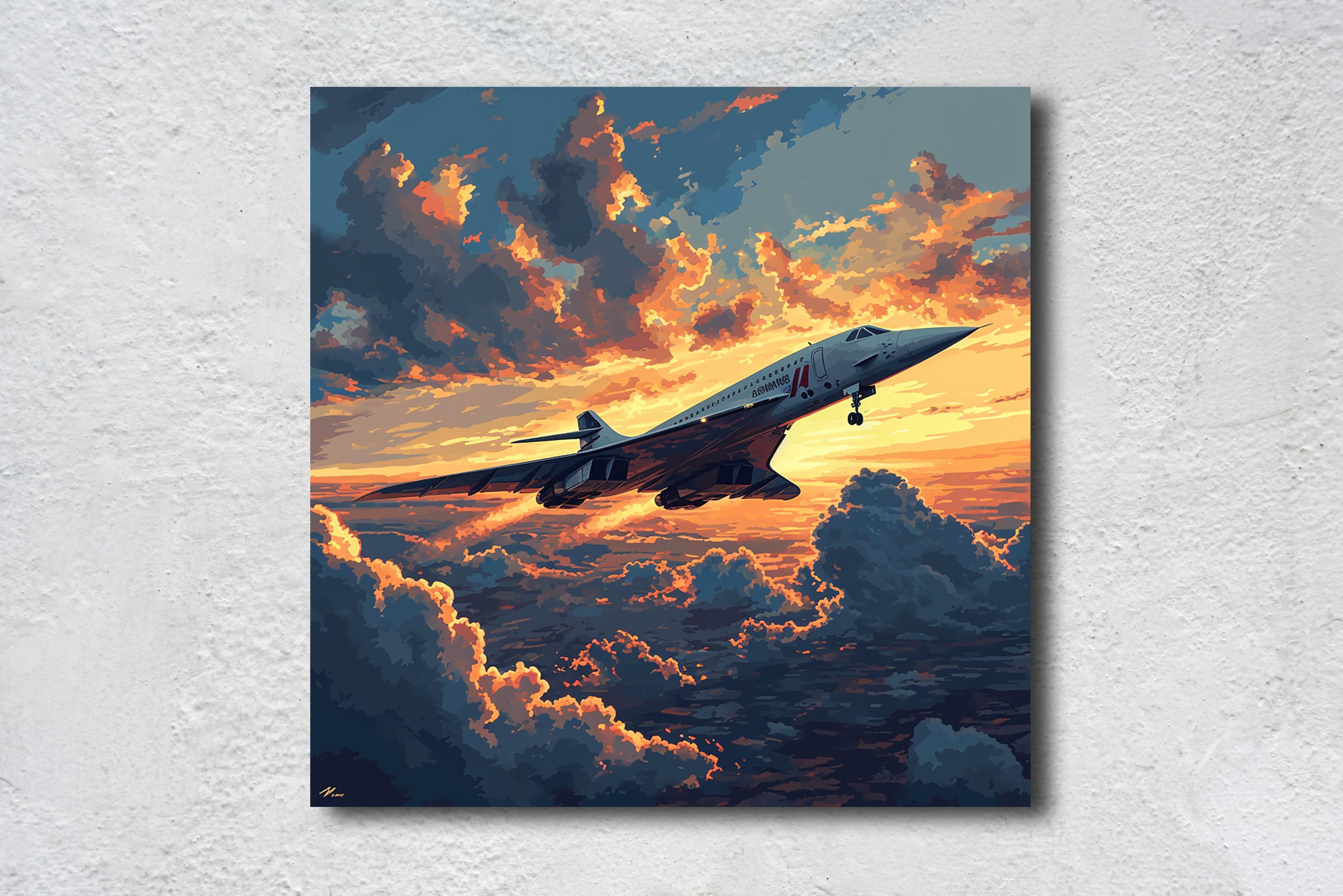 Concorde Pixel Art Poster Print Digital Art Perfect Gift for Aircraft ...