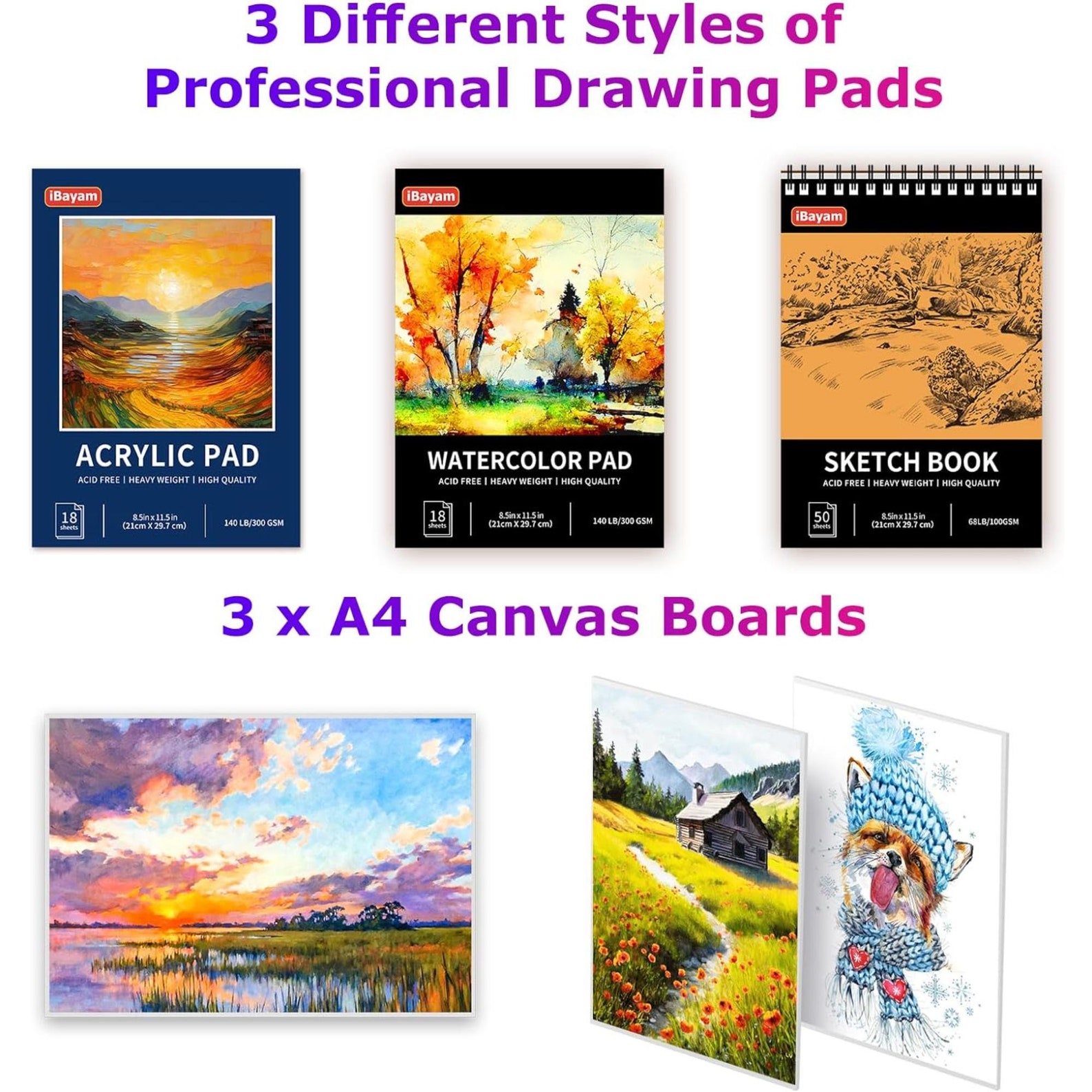 195 Piece Deluxe Art Set With Drawing Pads, Professional Art Kit, Art ...