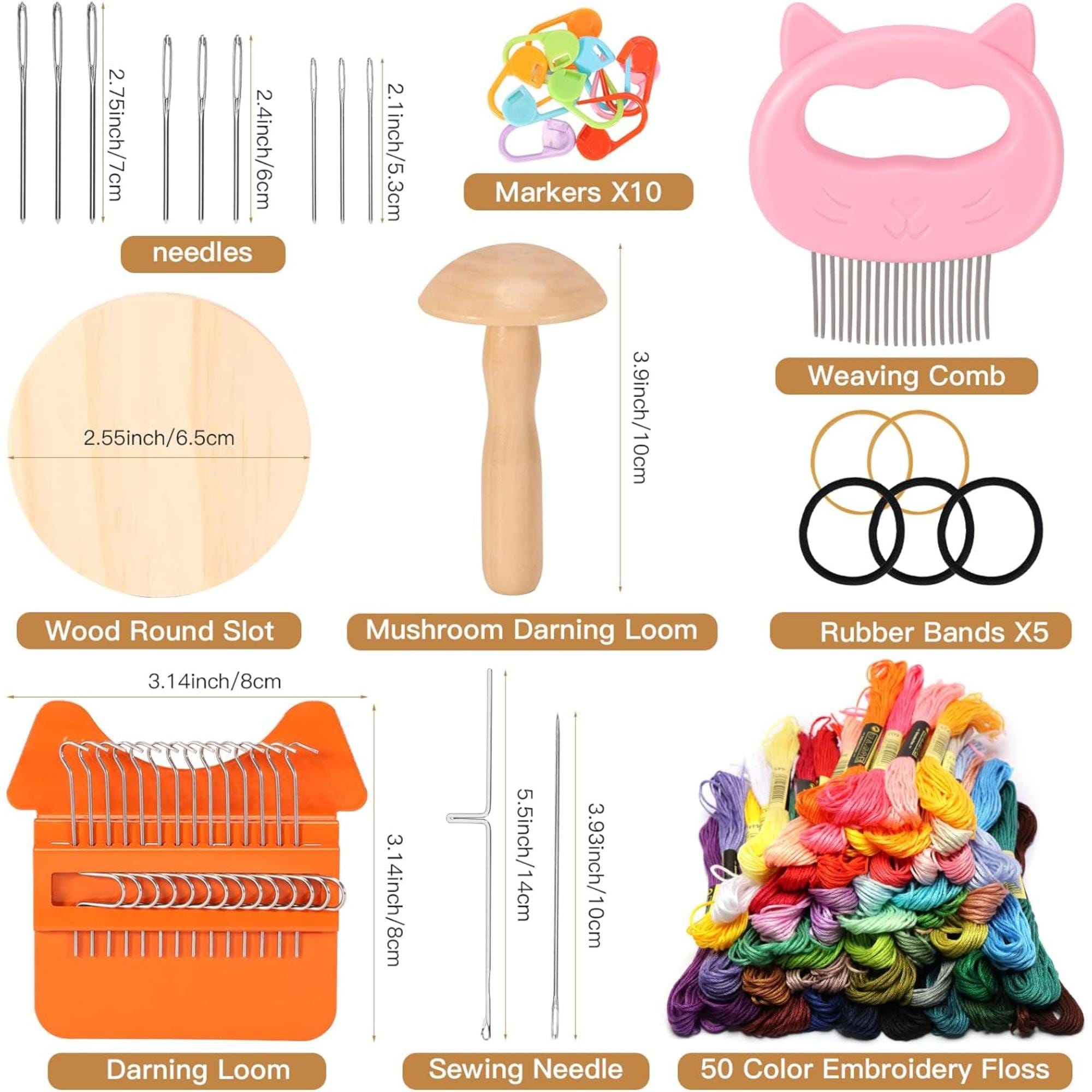 DIY Darning Mini Loom Kits Speedweve Machine With 50 Color Threads ...