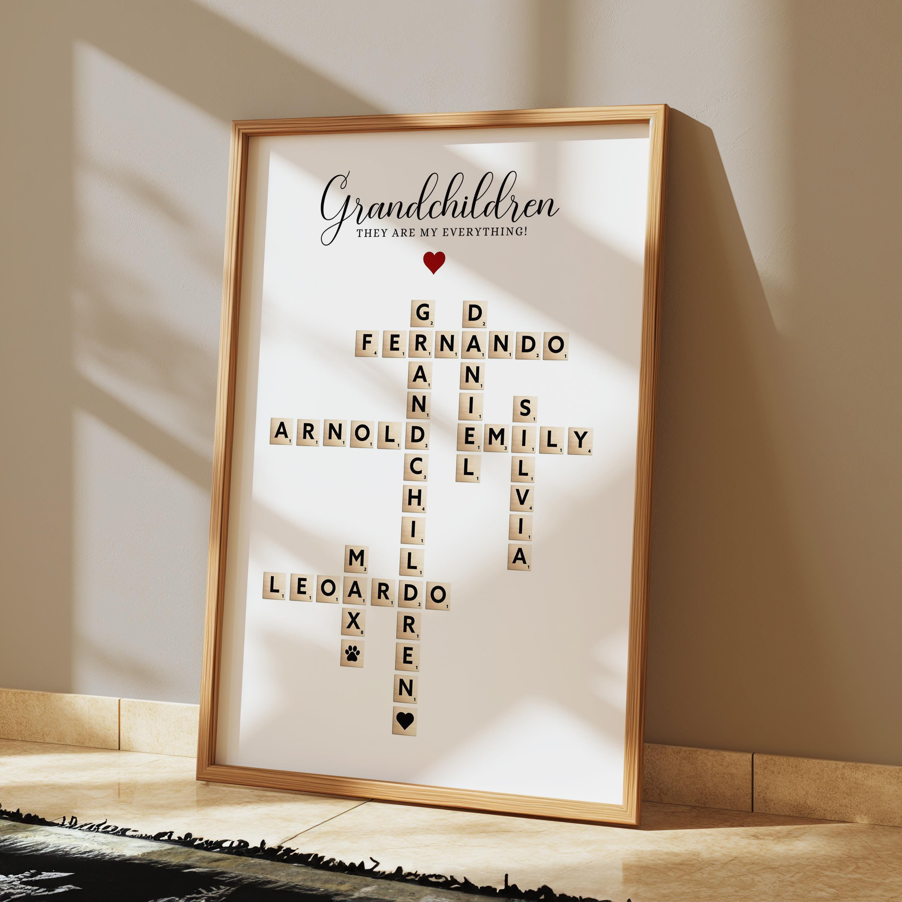 Personalized Duo Scrabble Names Poster Set, Custom Family Scrabble ...