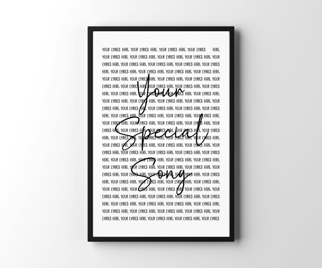 Personalized Favorite Song Lyrics Your Special Song Lyrics Print for ...