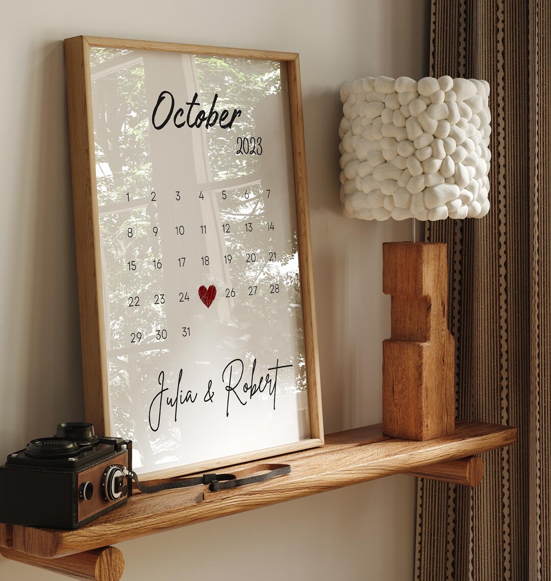 Personalized Special Day Date Poster, Cutom Design Couple Gift Print ...