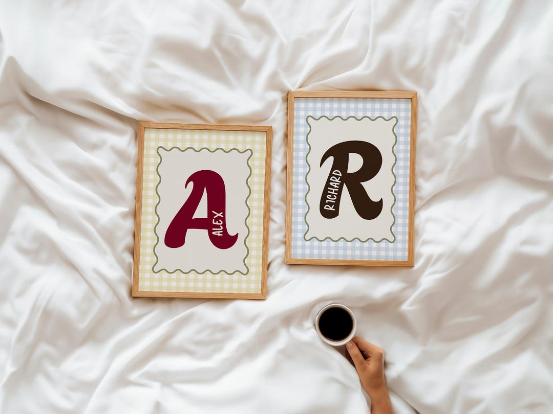 Custom Initial Nursery Art: Personalized Monogram Poster (digital ...