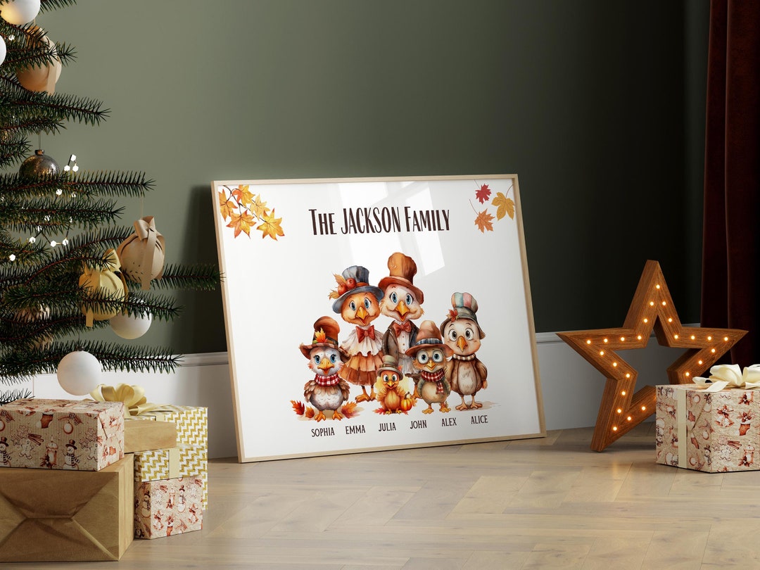 Personalizable Thanksgiving Family Portrait, Digital Thanksgiving ...