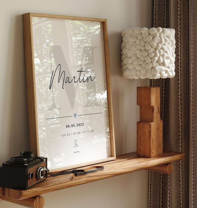 Personalized Birth Stats Poster: Minimalist Nursery Decor (digital ...