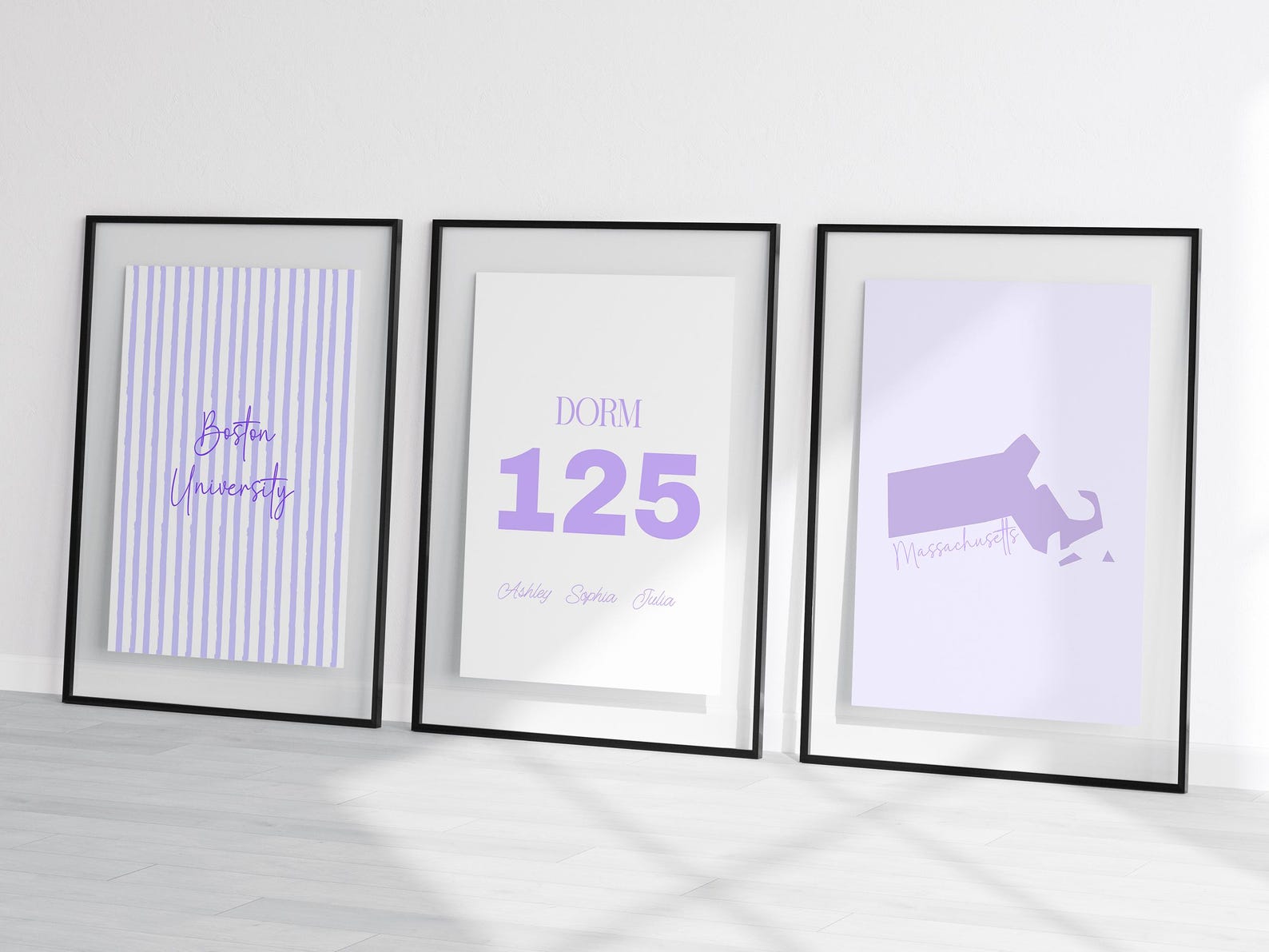 Custom Dorm Room Poster Set: Personalized College Wall Art (digital ...
