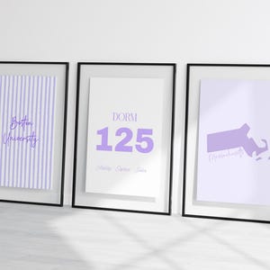 Custom Dorm Room Poster Set: Personalized College Wall Art (digital ...