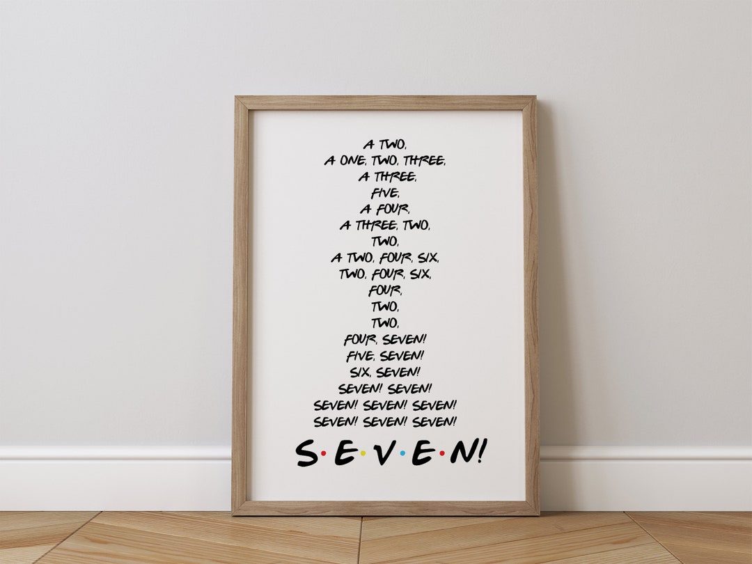 Friends TV Show Quotes Poster Seven Iconic Scenes Bedroom Decor Funny ...