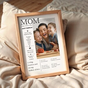 Personalized Mother's Day Gift Poster - A Unique Gift for Your Mom With ...