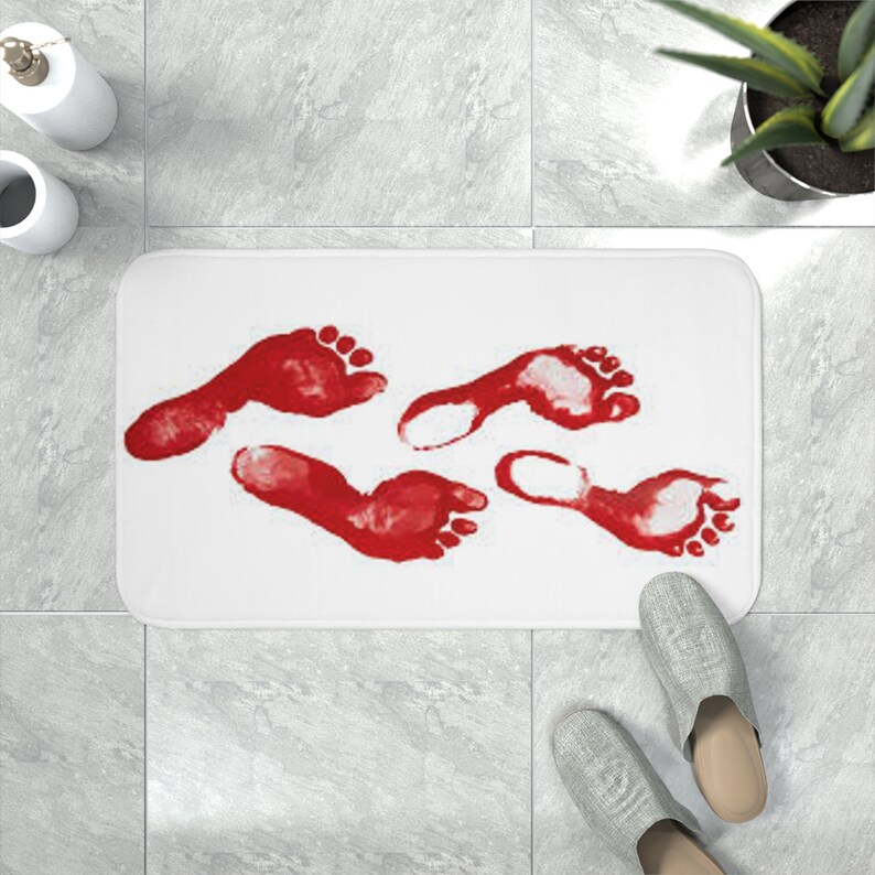 Halloween Bloody Footprints Memory Foam Bath Mat - Etsy