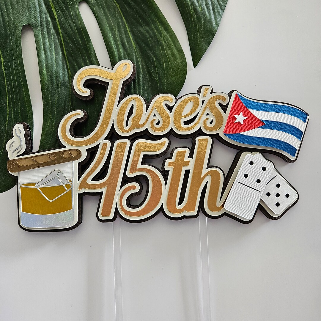 Havana Nights Cake Topper Havana Nights Party Mojito Cake Topper Made ...