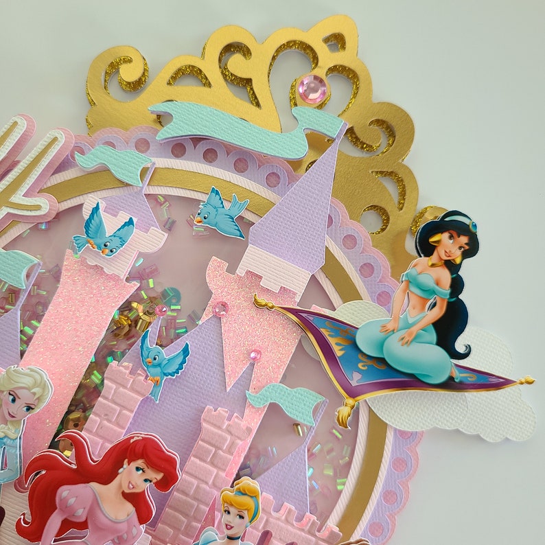 Princess Shaker Cake Topper Princess Cake Topper Princesses Cake Topper ...