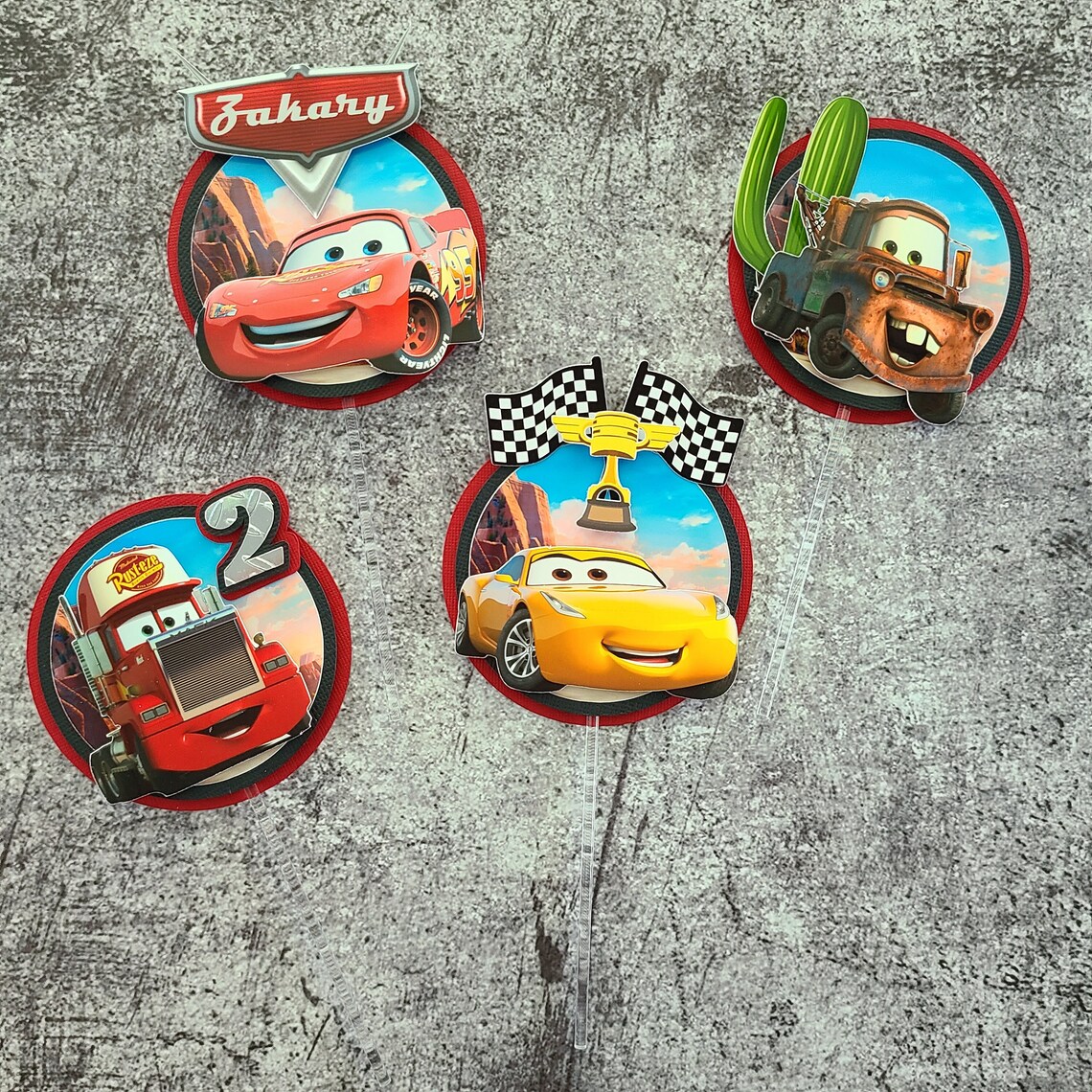 Cars Cupcake Toppers Mcqueen Cupcake Toppers Cars Party - Etsy