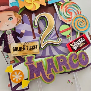 Wonka Inspired Cake Topper Willy Wonka Inspired Cake Topper Candy Cake ...