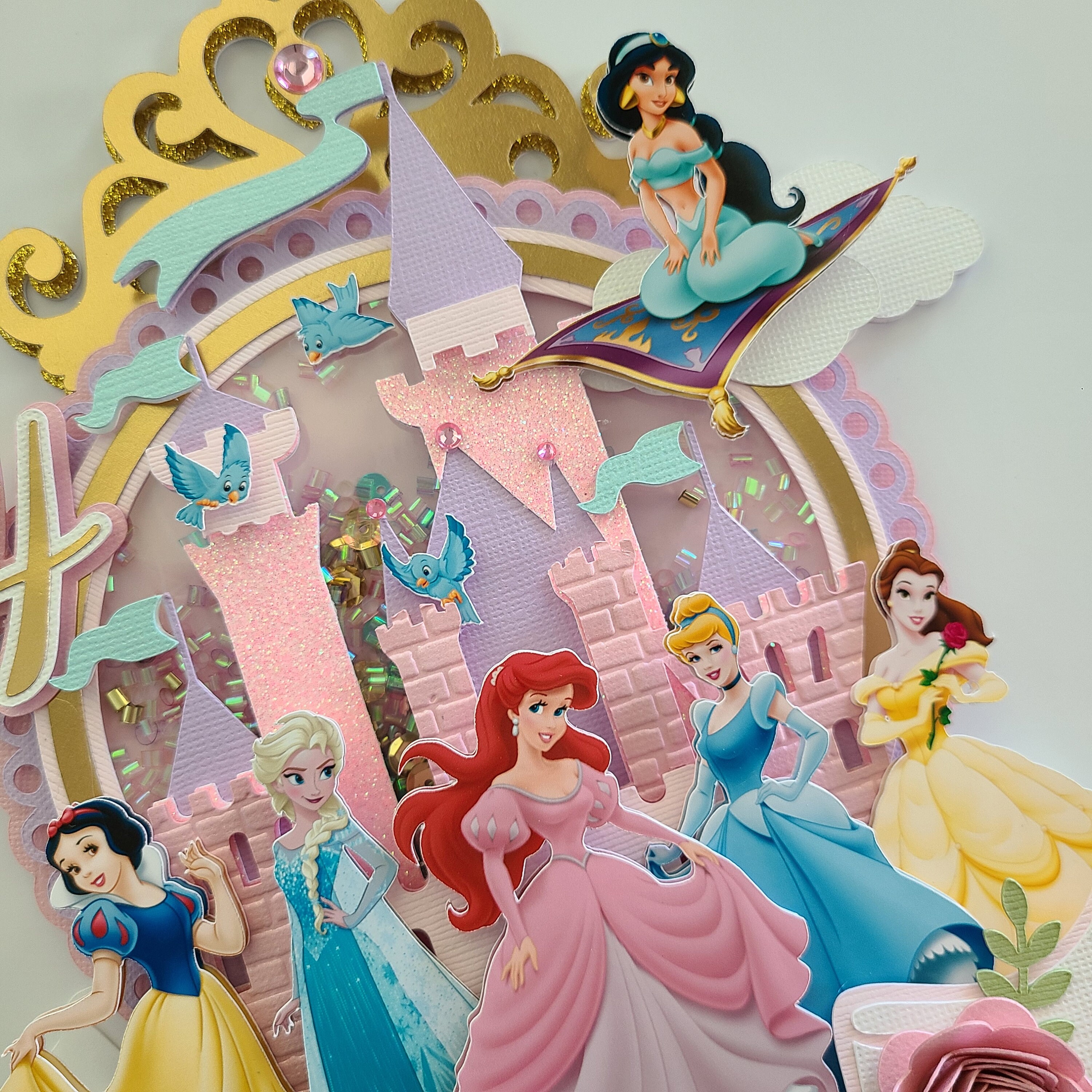 Princess Shaker Cake Topper Princess Cake Topper Princesses Cake Topper ...