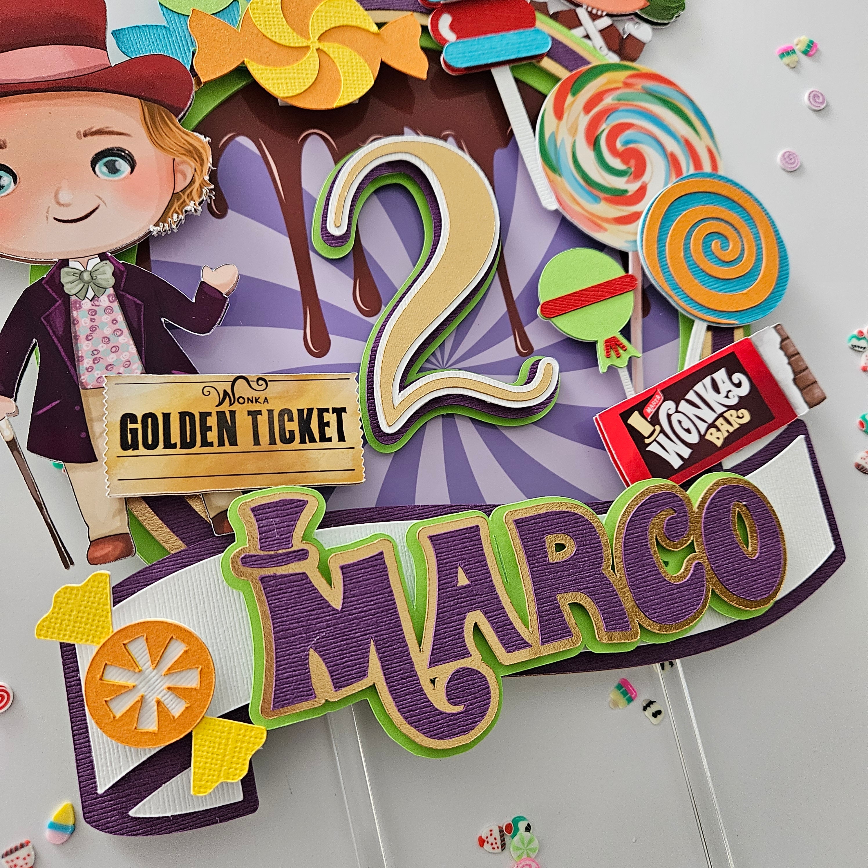 Wonka Inspired Cake Topper Willy Wonka Inspired Cake Topper Candy Cake ...