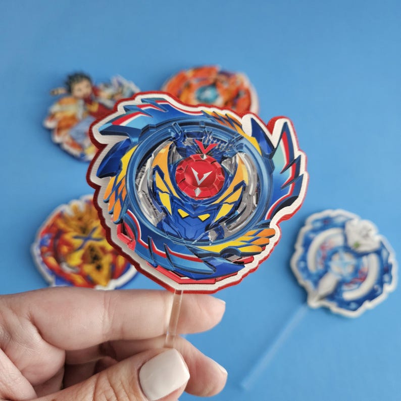 Beyblade Cupcake Toppers Beyblade Party - Etsy