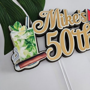 Havana Nights Cake Topper Havana Nights Party Mojito Cake Topper Made ...