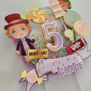 Wonka Inspired Cake Topper Willy Wonka Inspired Cake Topper Candy Cake ...