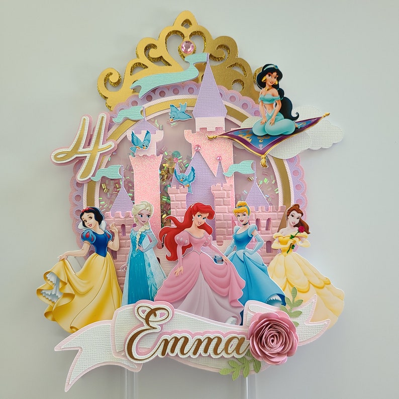 Princess Shaker Cake Topper Princess Cake Topper Princesses Cake Topper ...