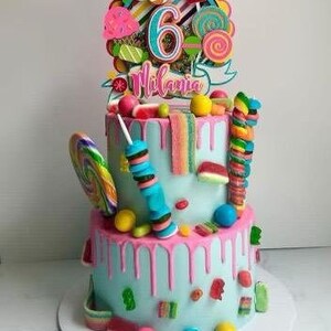 Candy & Ice Cream Shaker Cake Topper Candyland Cake Topper Candy Crush ...