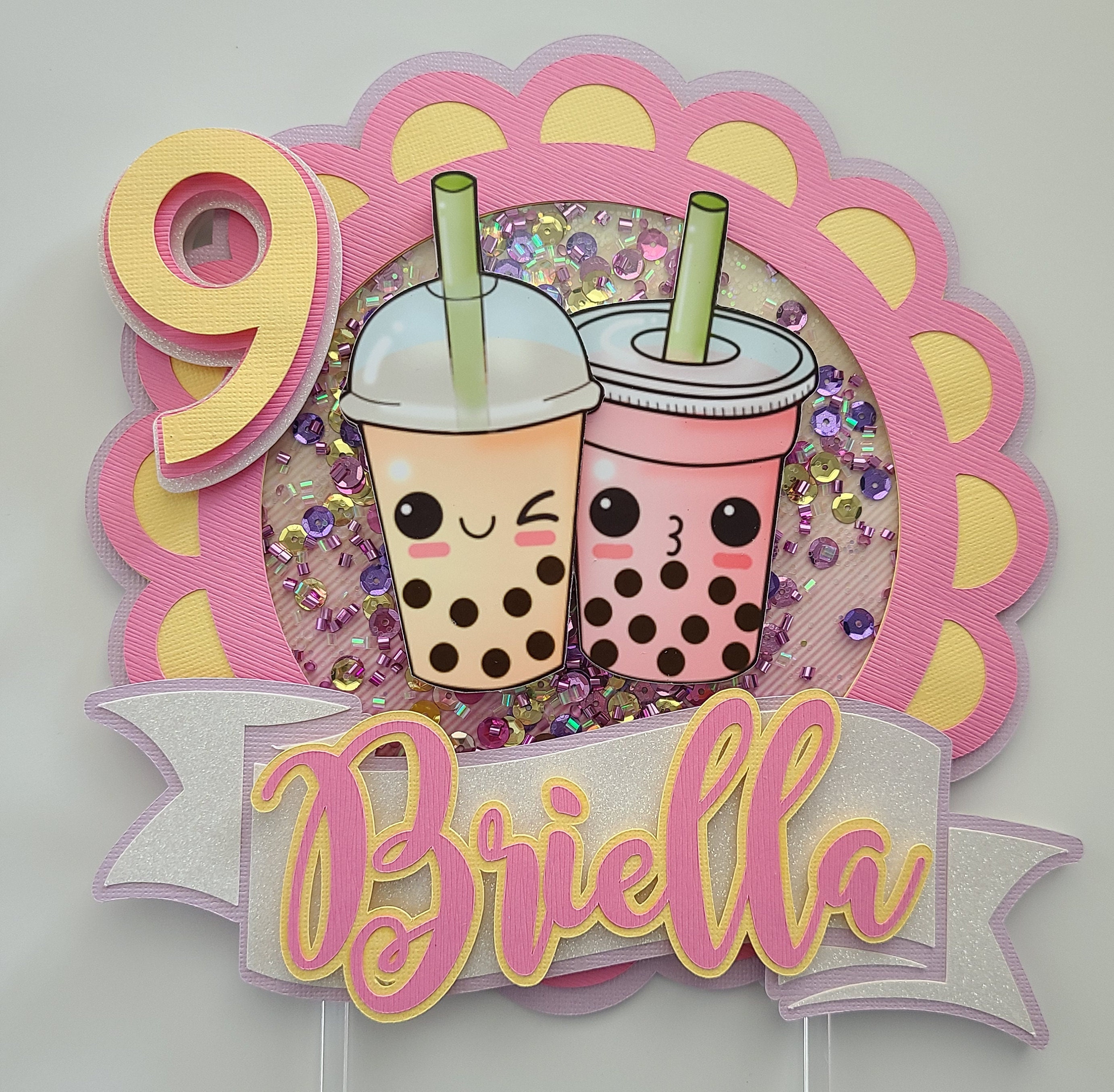 Boba Tea Shaker Cake Topper Boba Cake Topper Boba Party - Etsy