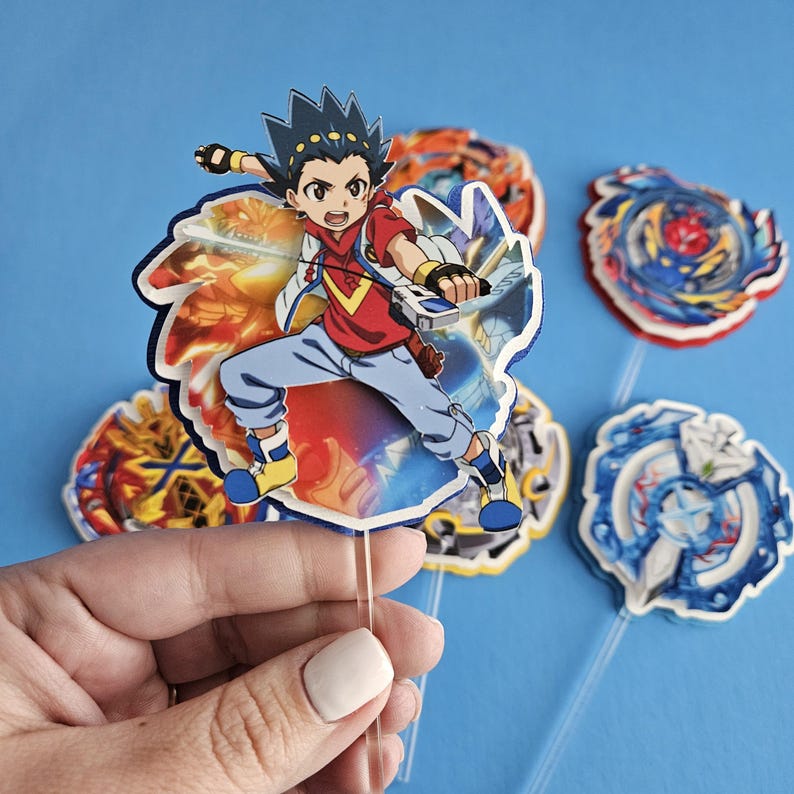 Beyblade Cupcake Toppers Beyblade Party - Etsy