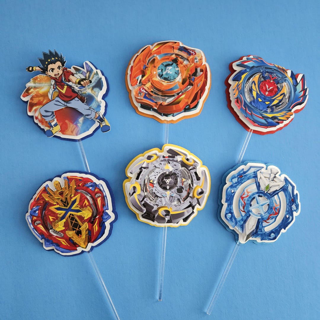 Beyblade Cupcake Toppers Beyblade Party - Etsy