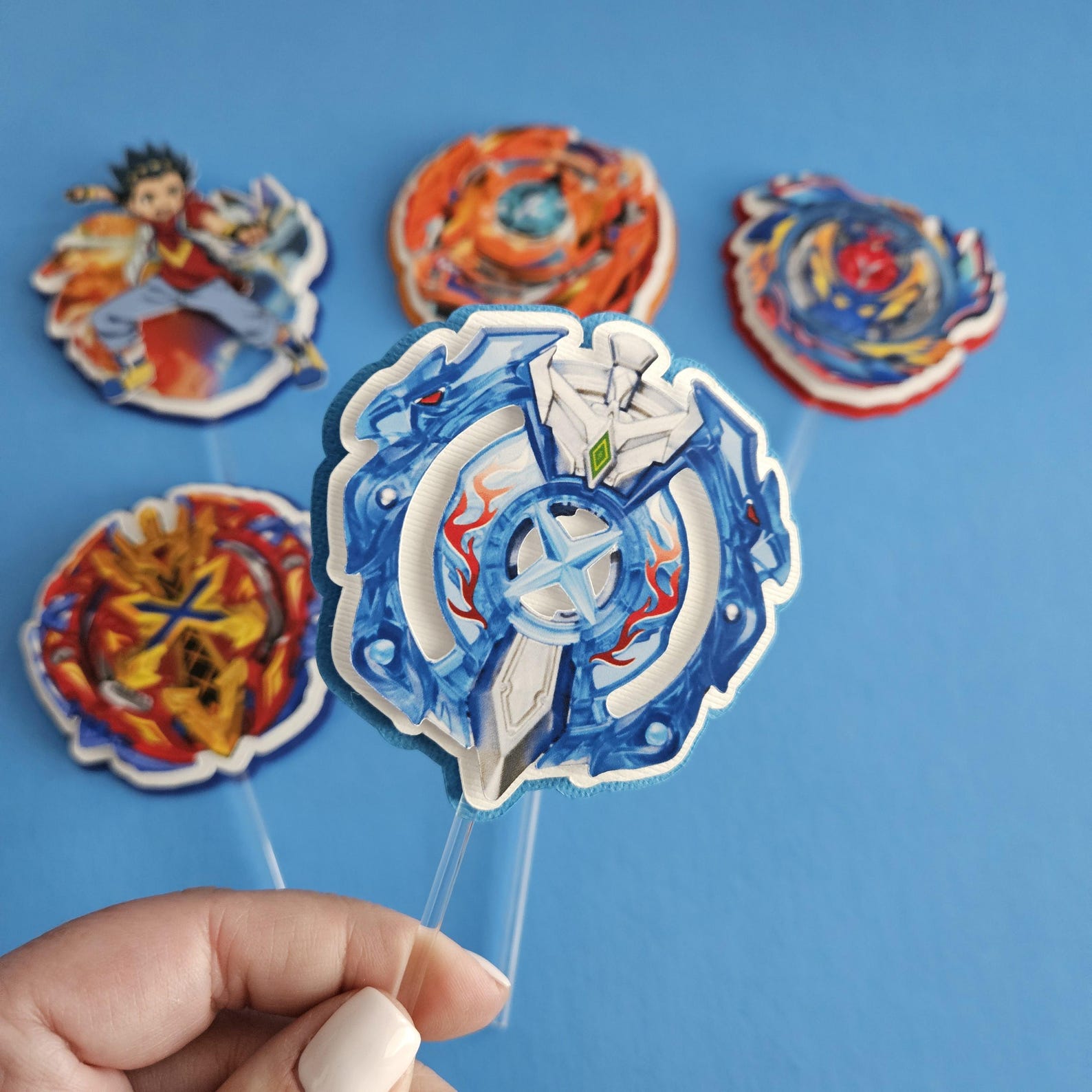 Beyblade Cupcake Toppers Beyblade Party - Etsy