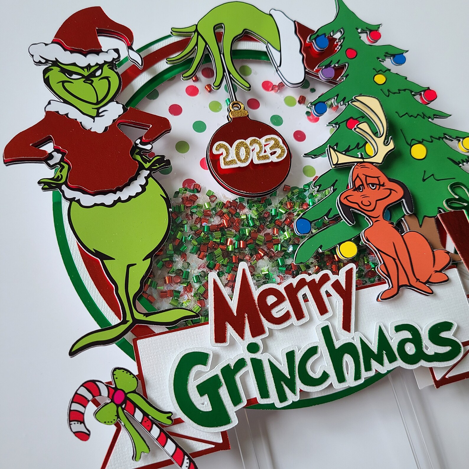 Grinch Cake Topper Christmas Cake Topper Grinch Party - Etsy