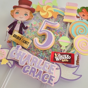 Wonka Inspired Cake Topper Willy Wonka Inspired Cake Topper Candy Cake ...