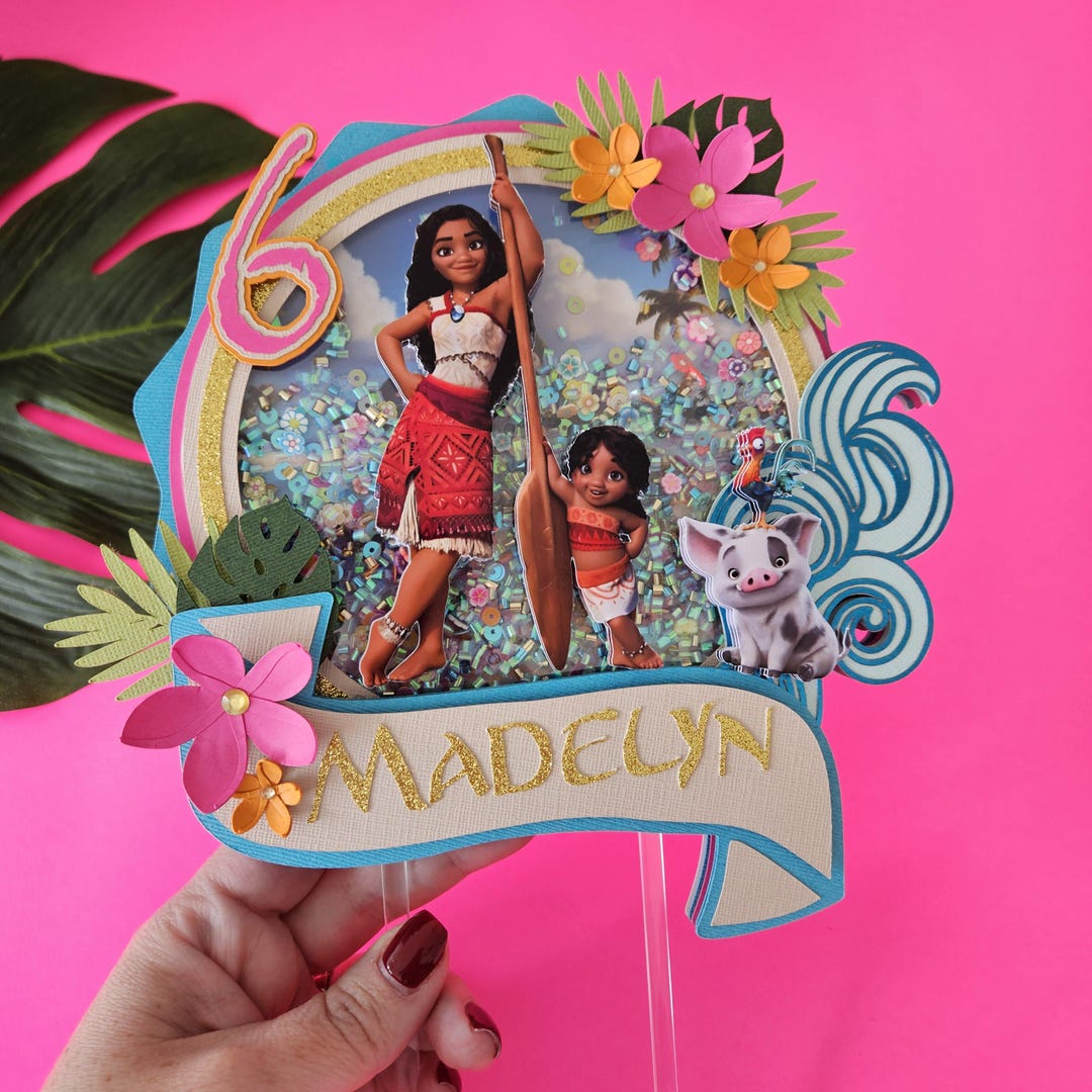 Moana Cake Topper Moana Shaker Cake Topper Moana Party - Etsy