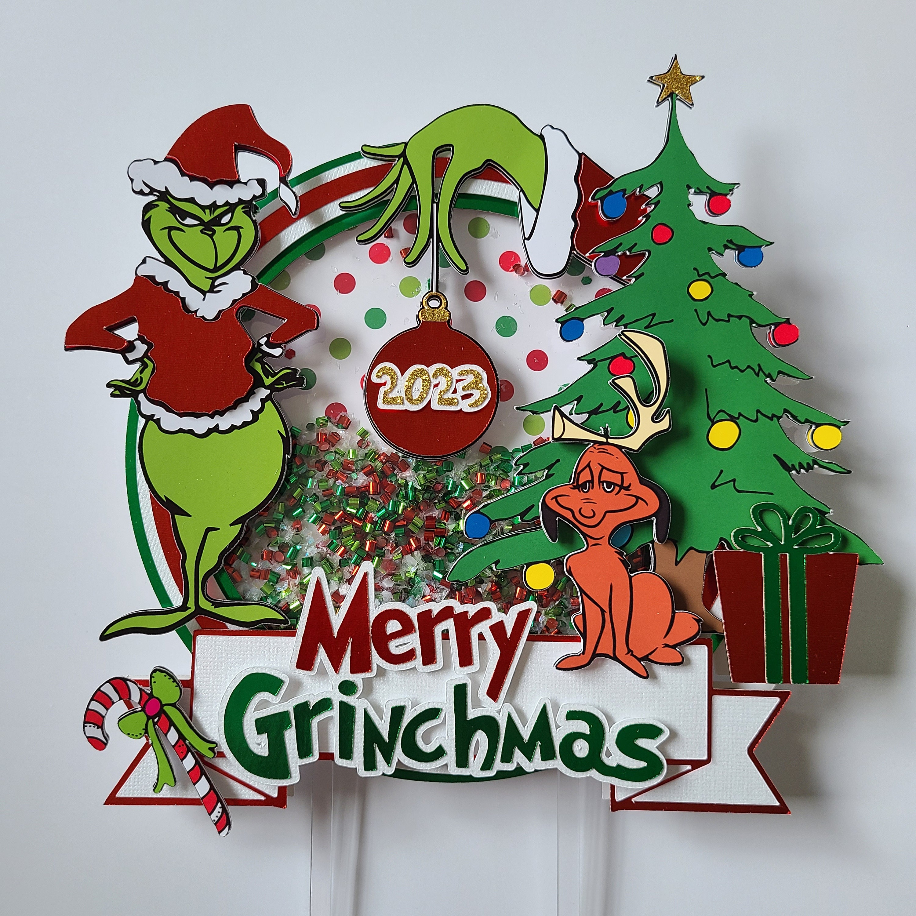 Grinch Cake Topper Christmas Cake Topper Grinch Party - Etsy