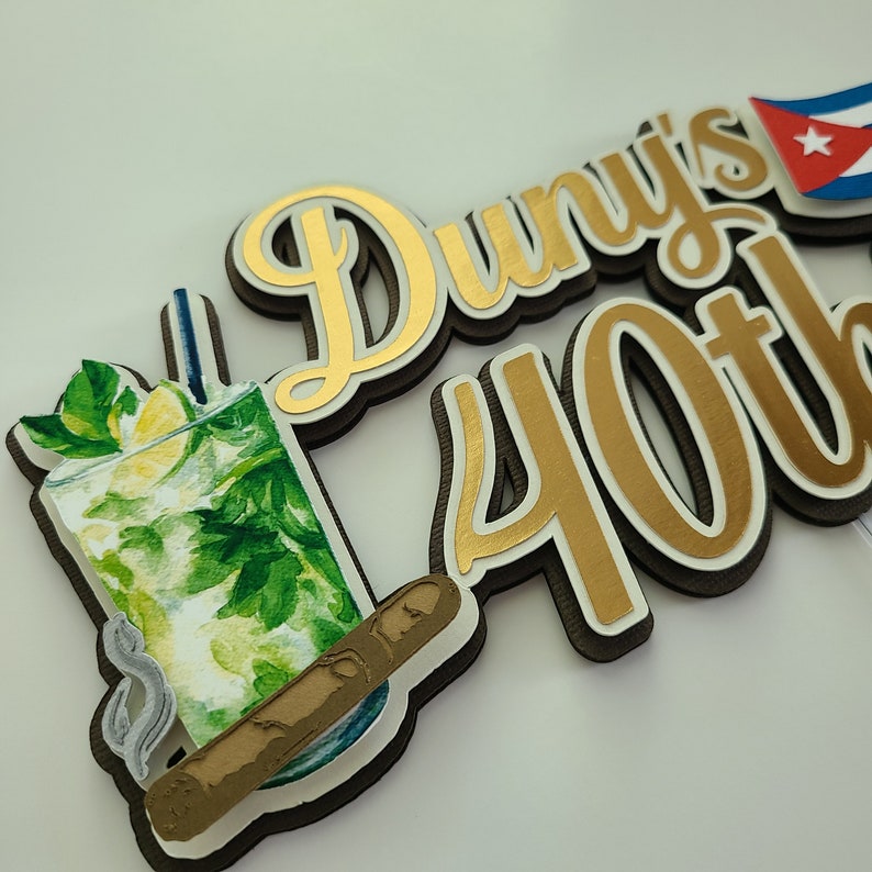 Havana Nights Cake Topper Havana Nights Party Mojito Cake - Etsy