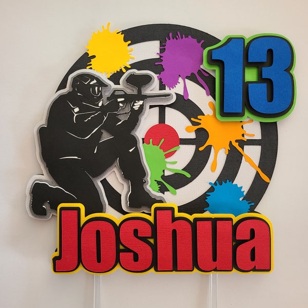 Paintball Birthday Cake Topper - Etsy