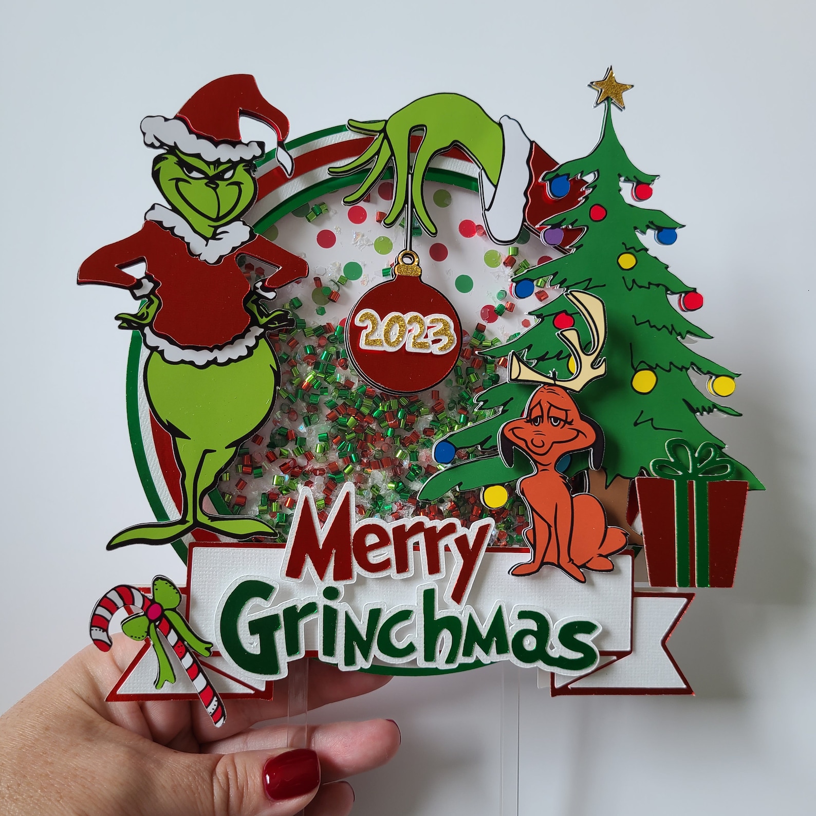 Grinch Cake Topper Christmas Cake Topper Grinch Party - Etsy